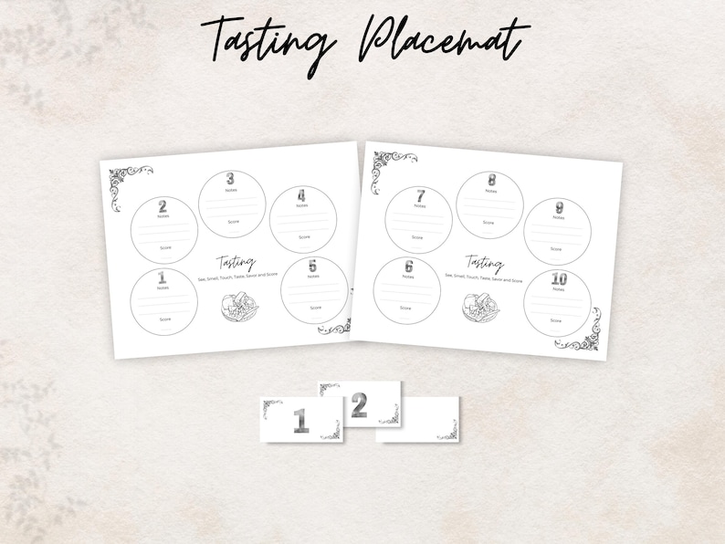 Food Tasting Party Kit, Scorecard, Label Tags, Placemat, Sign, 10 Foods ...