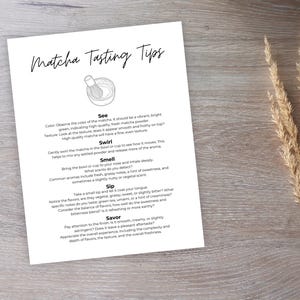 Matcha Tasting Tips, Cheatsheet, Guide, Poster, Sign, Printable ...