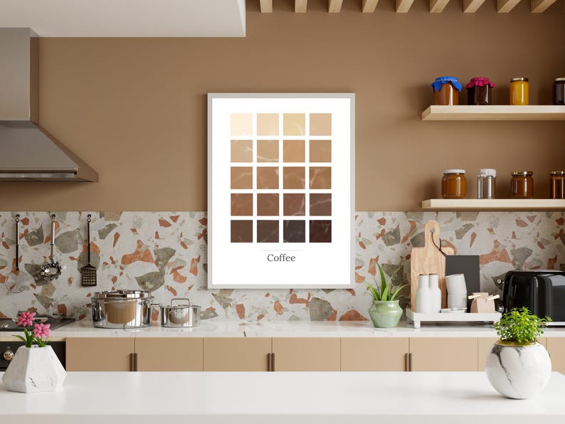 Coffee Color Guide, Types, Tips, Poster, Sign, Printable, Gift, Home ...