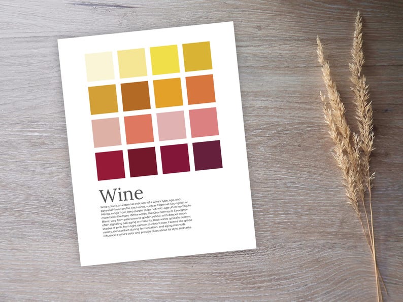 Wine Color Guide, Types, Tips, Poster, Sign, Printable, Gift, Home Wine ...
