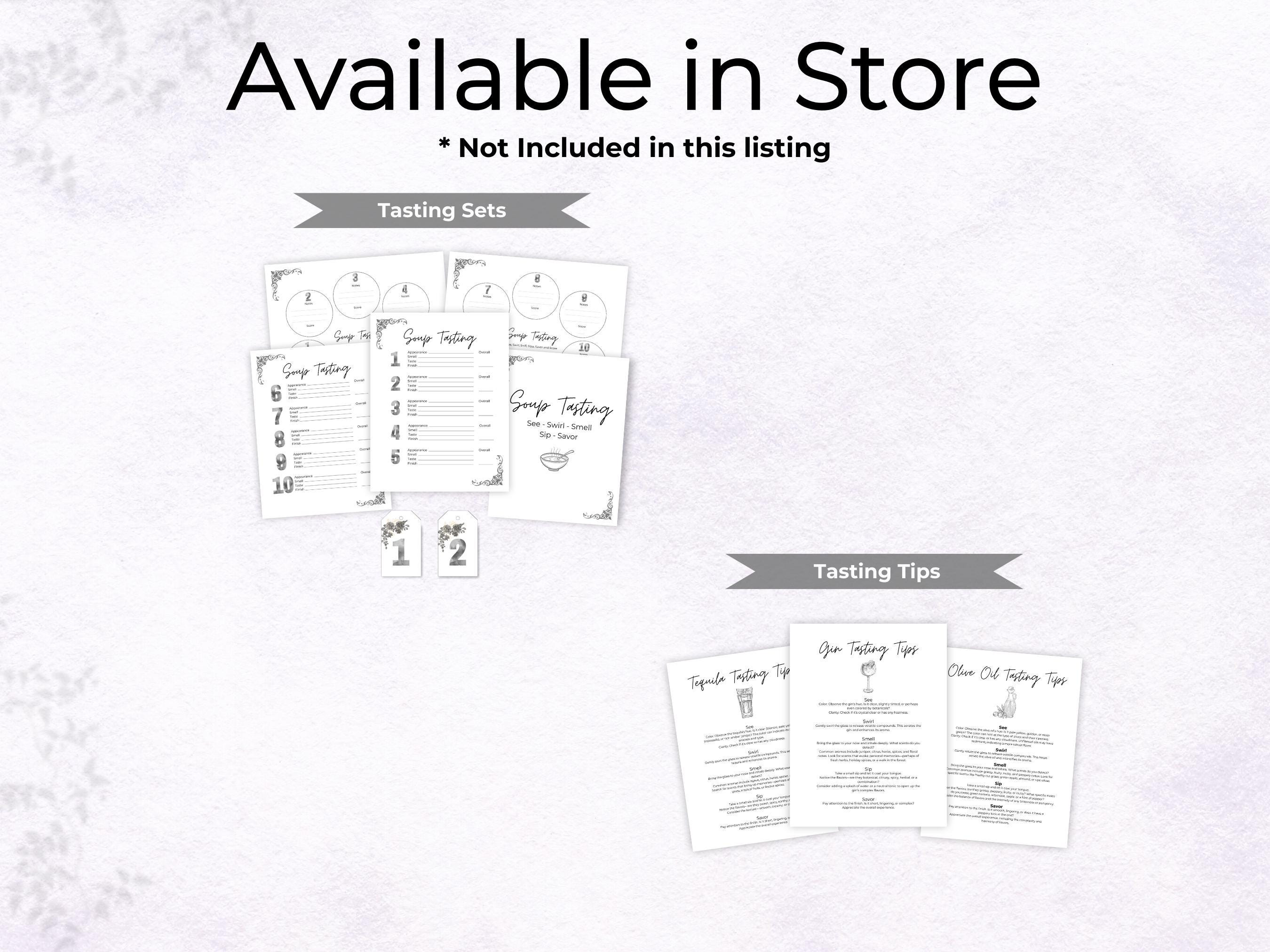 Food Tasting Party Kit, Scorecard, Label Tags, Placemat, Sign, 10 Foods ...