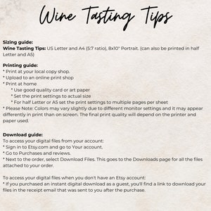 Wine Tasting Tips, Cheatsheet, Guide, Poster, Sign, Printable ...