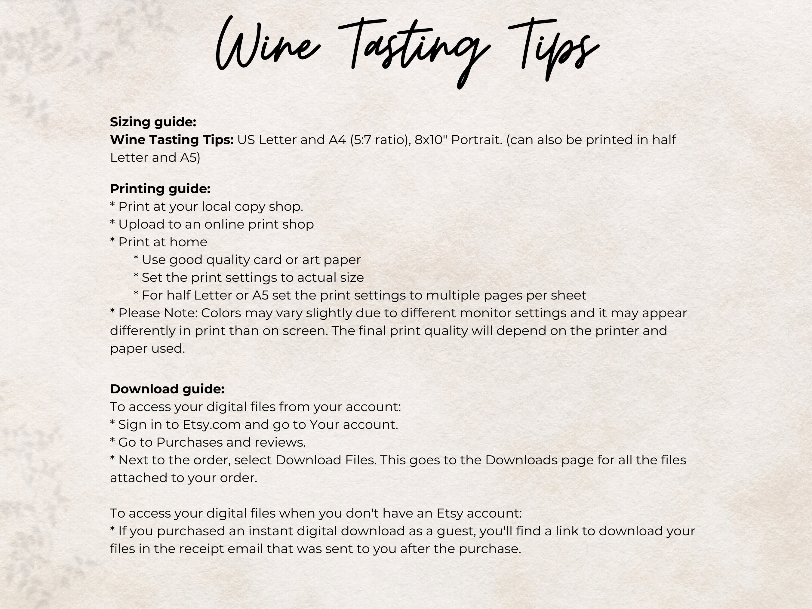 Wine Tasting Tips, Cheatsheet, Guide, Poster, Sign, Printable, Bachelorette, Home Wine Tasting ...