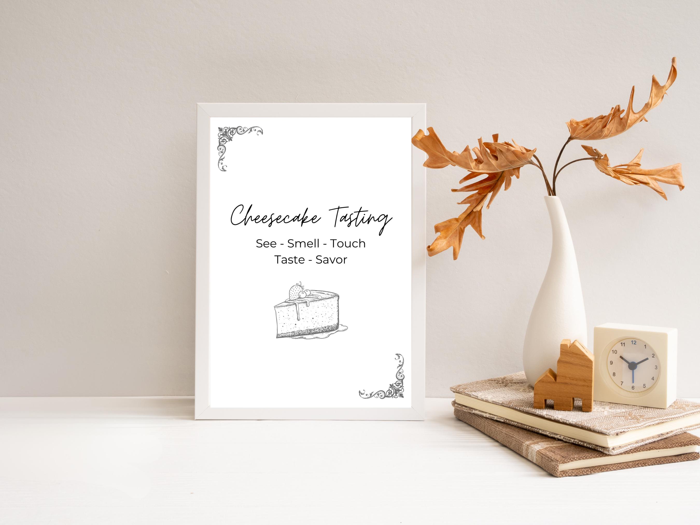 Cheesecake Tasting Kit, Scorecard, Label Tags, Placemat, Sign, Green ...