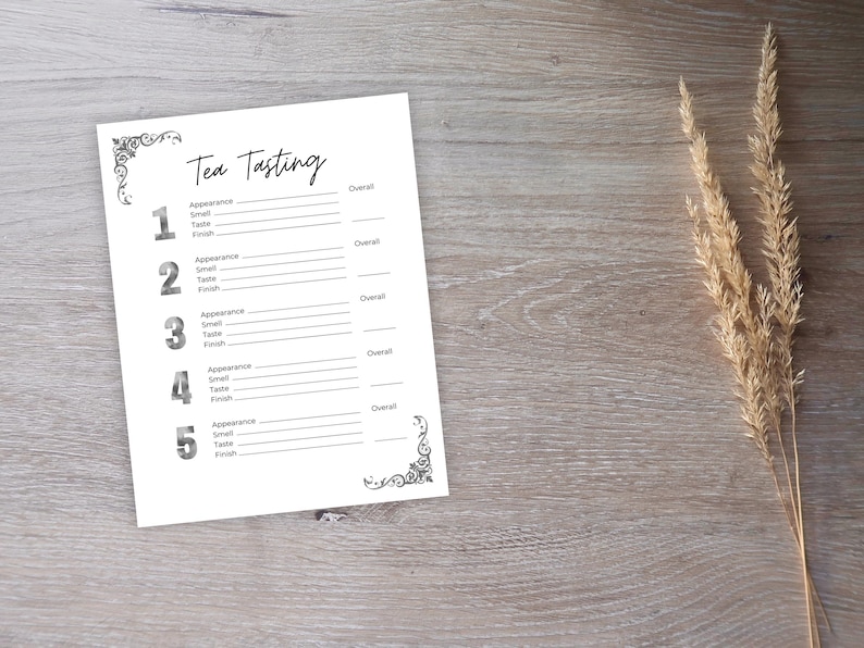 Tea Tasting Party Kit, Scorecard, Label Tags, Placemat, Sign, 10 Teas ...