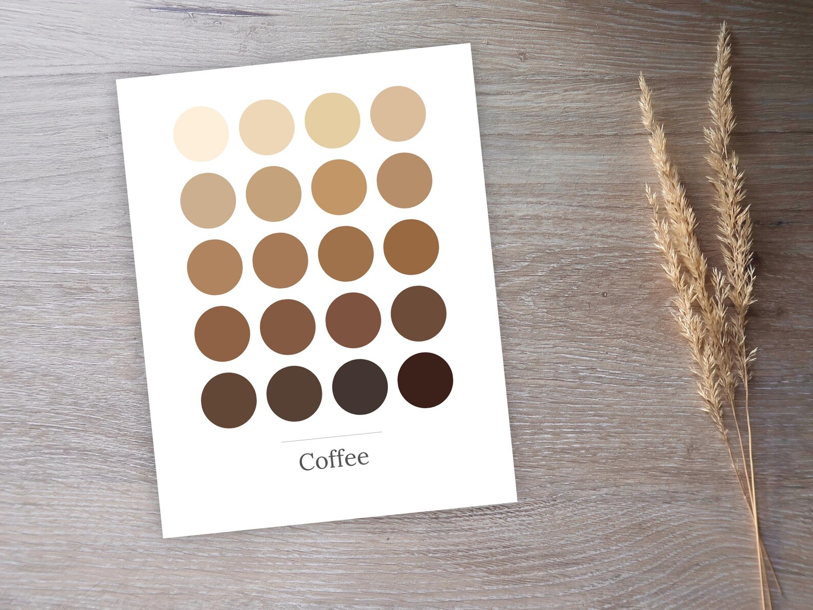 Coffee Color Guide, Types, Tips, Poster, Sign, Printable, Gift, Home ...