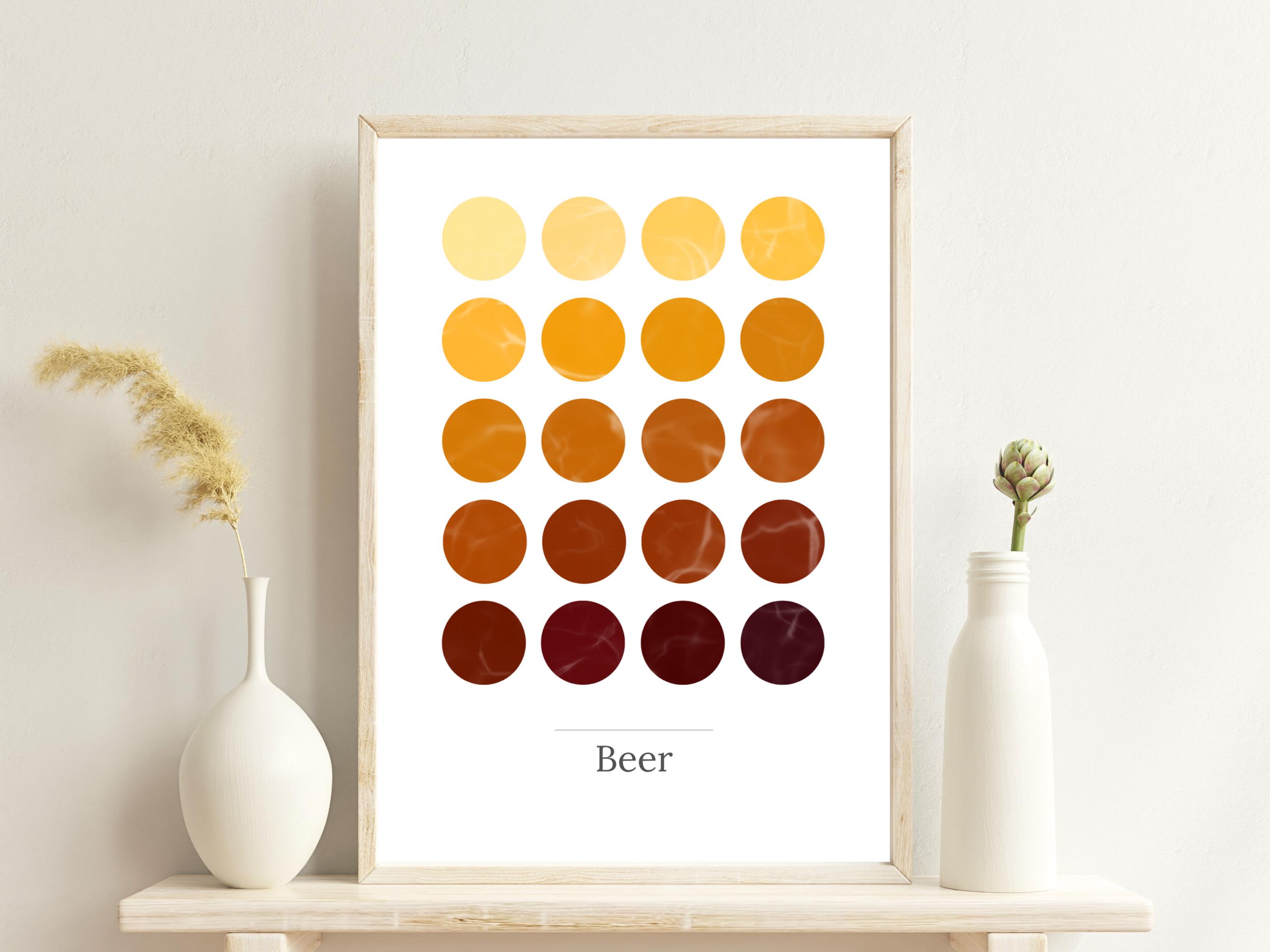 Beer Color Guide, Types, Tips, Cheatsheet, Poster, Sign, Printable ...