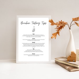 Bourbon Tasting Tips, Cheatsheet, Guide, Poster, Sign, Printable ...