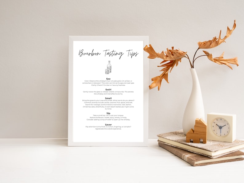 Bourbon Tasting Tips, Cheatsheet, Guide, Poster, Sign, Printable ...
