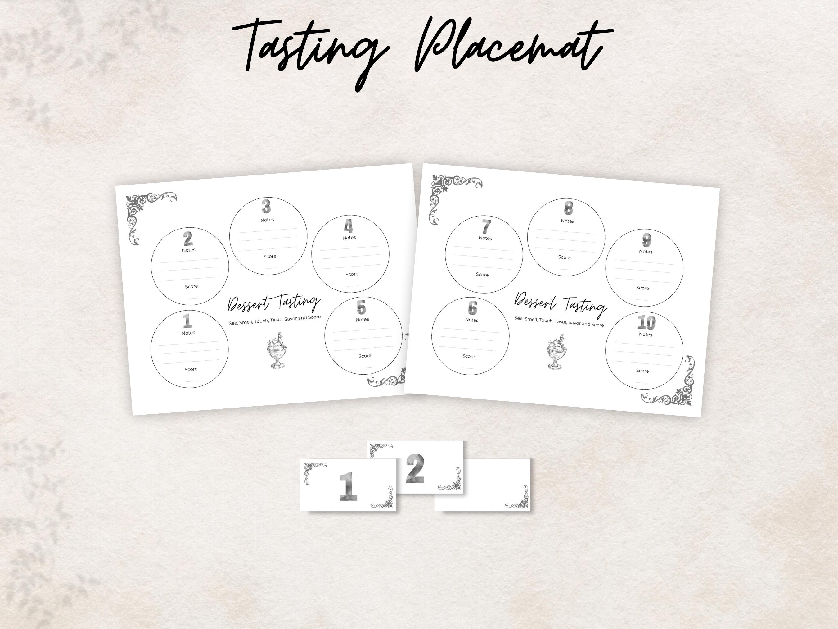 Dessert Tasting Party Kit, Scorecard, Label Tags, Placemat, Sign, 10 ...
