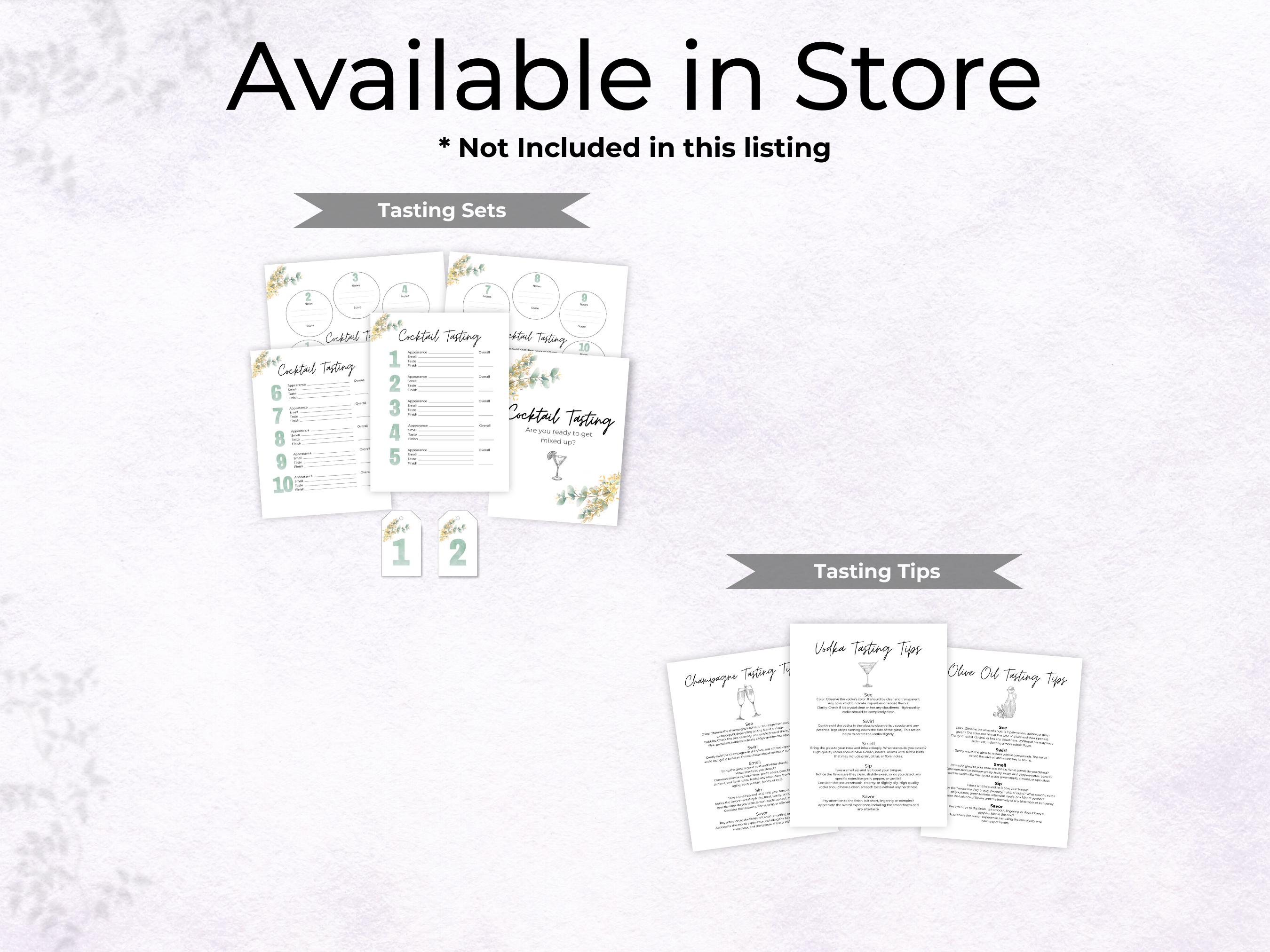 Dessert Tasting Party Kit, Scorecard, Label Tags, Placemat, Sign, 10 ...