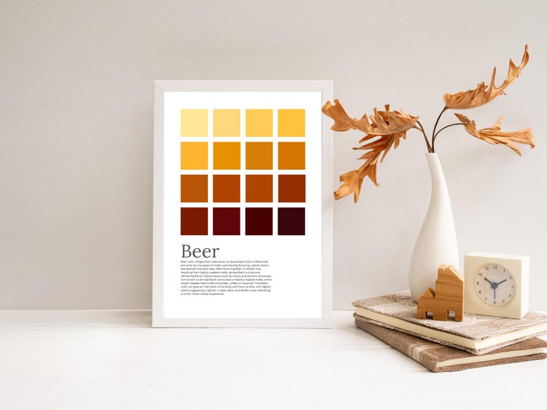 Beer Color Guide, Types, Tips, Cheatsheet, Poster, Sign, Gift, Home ...