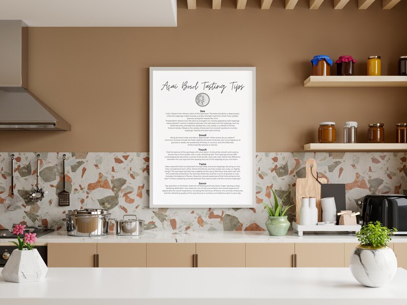 Acai Bowl Tasting Tips, Cheatsheet, Guide, Poster, Sign, Printable ...