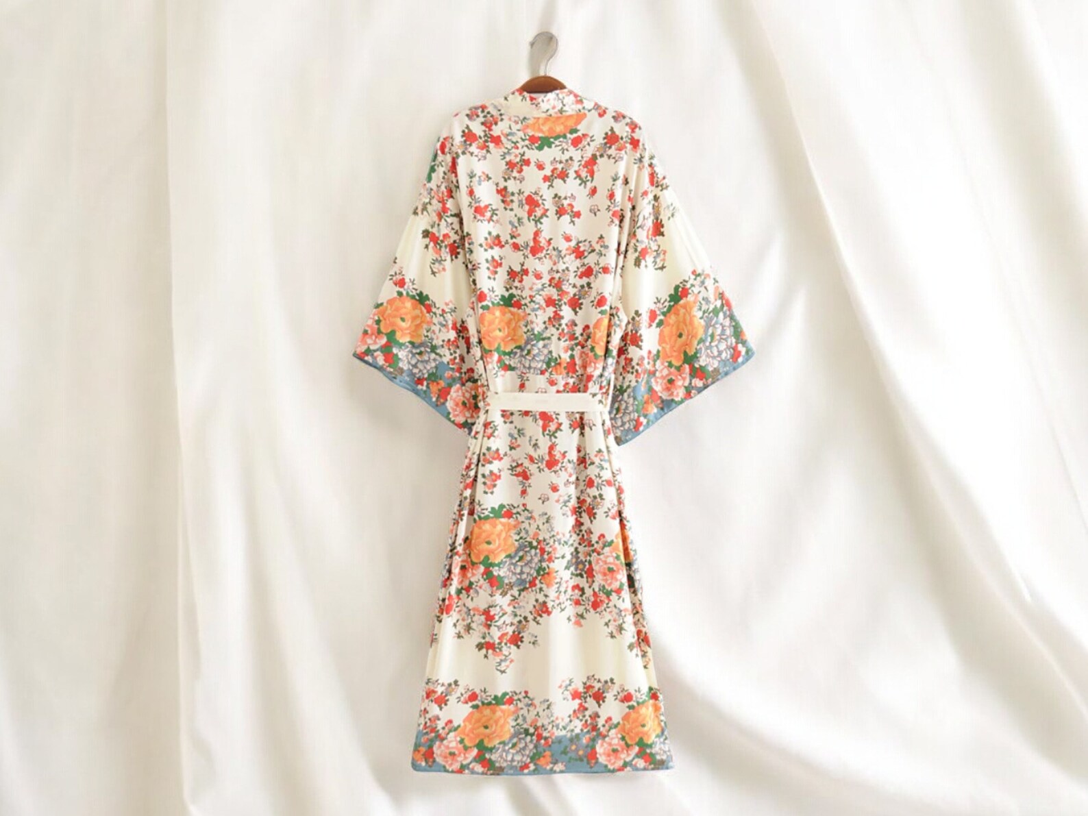 Home Women's Bathrobe Clothes Living Room Lace-up Printed Design ...