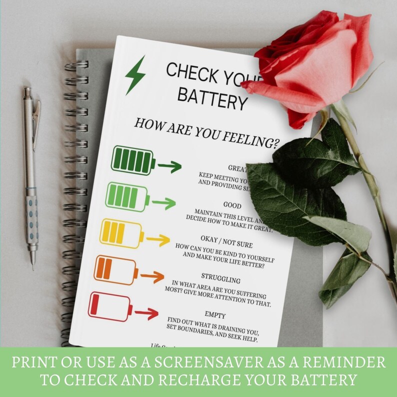 Check and Recharge Your Battery for Mental and Physical Health, Self ...