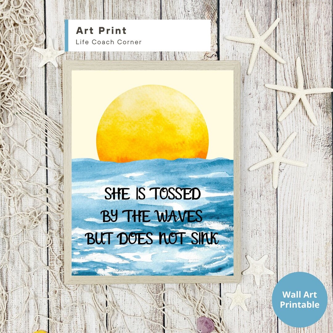Inspirational Watercolor Art Print, Ocean Sea Art, Motivational Wall ...