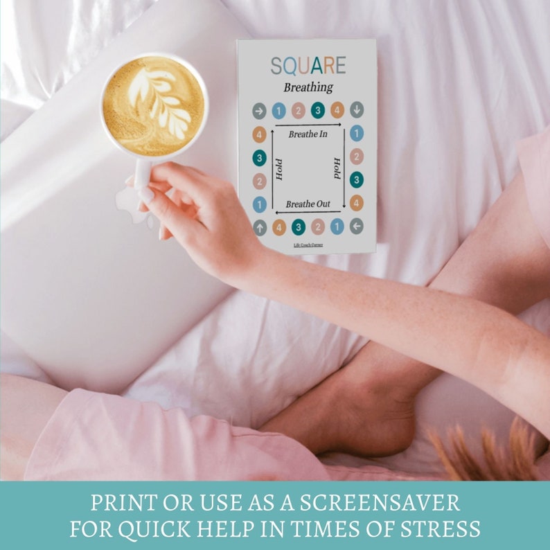 Square Breathing Worksheet for Stress and Anxiety, Box Breathing ...