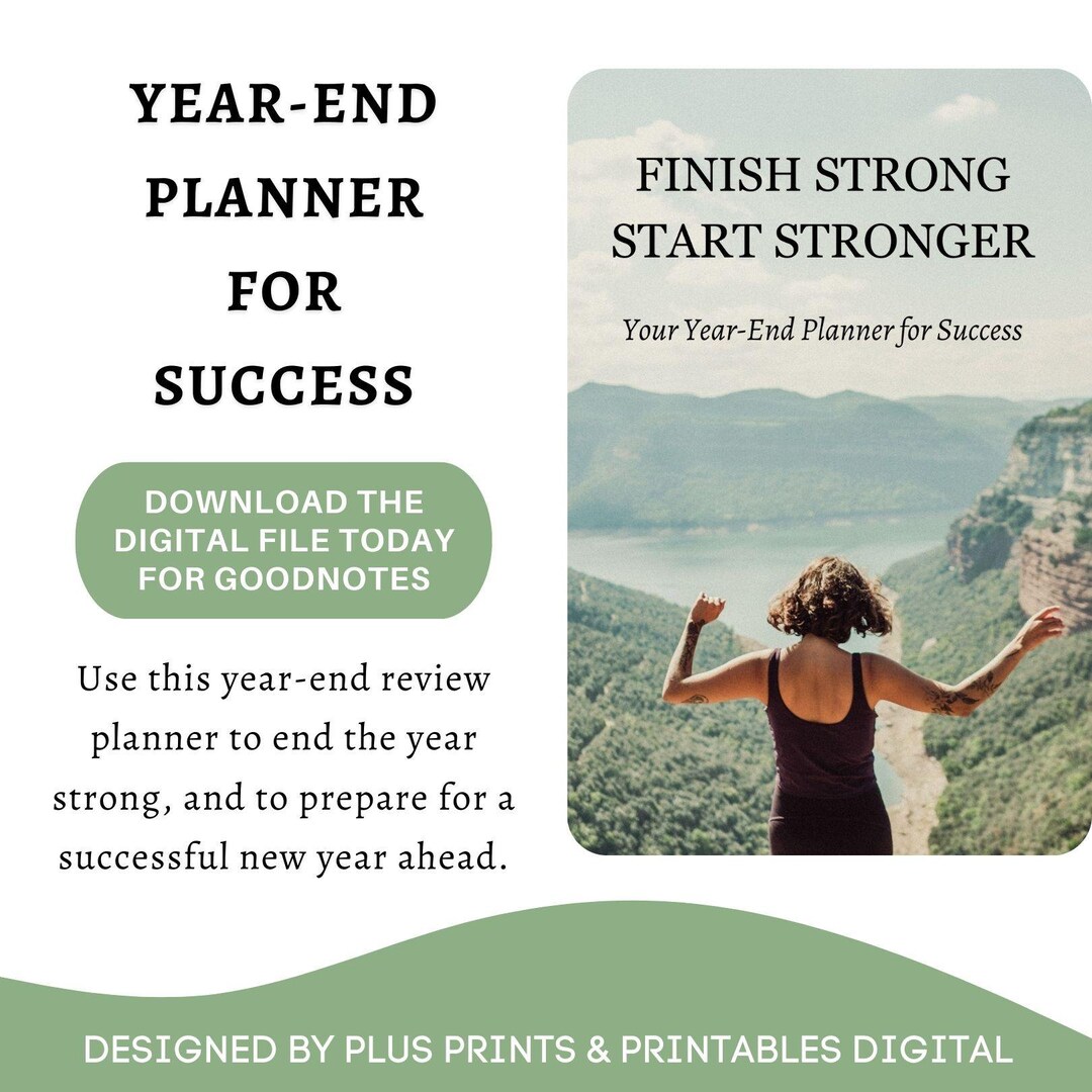 Year-end Success Planner | Yearly Reflection Workbook | End of Year ...