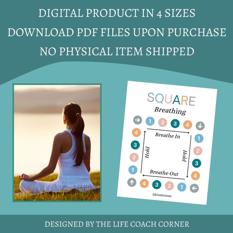 Square Breathing Worksheet for Stress and Anxiety, Box Breathing ...