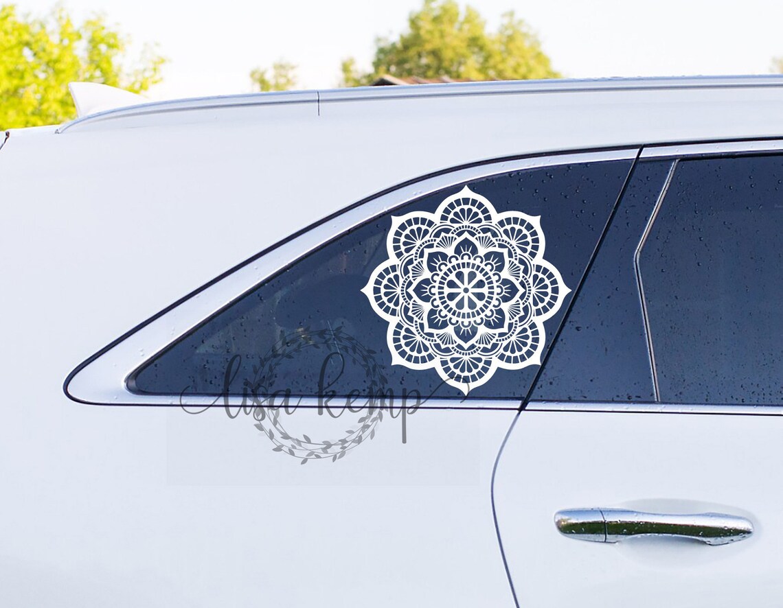 Floral Mandala Decal Car Window Decal Laptop Decal - Etsy