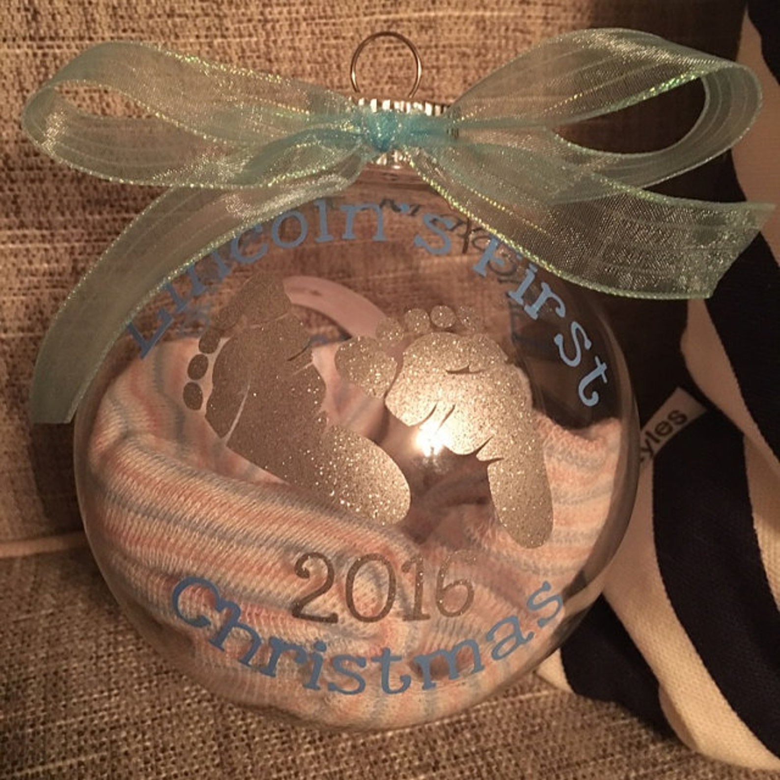 Baby's First Christmas Keepsake Baby's Birth Stats - Etsy