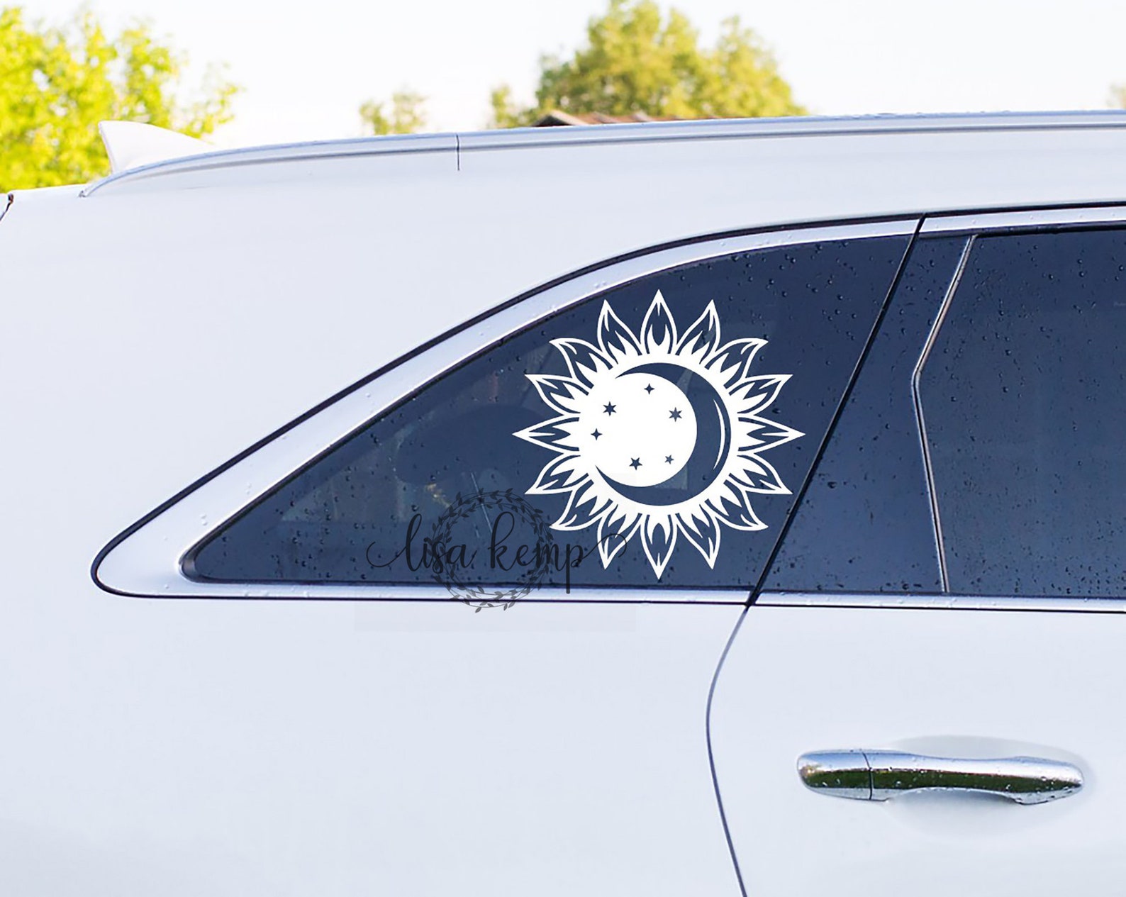 Sun Moon Stars Sunflower Decal Car Window Decal Laptop - Etsy