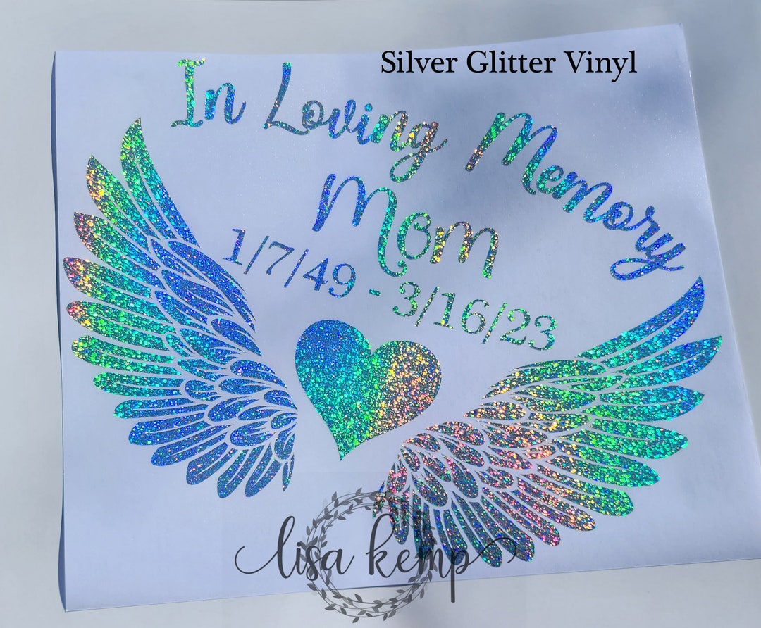 In Loving Memory Decal With Heart and Wings, Car Window Decal, Laptop ...