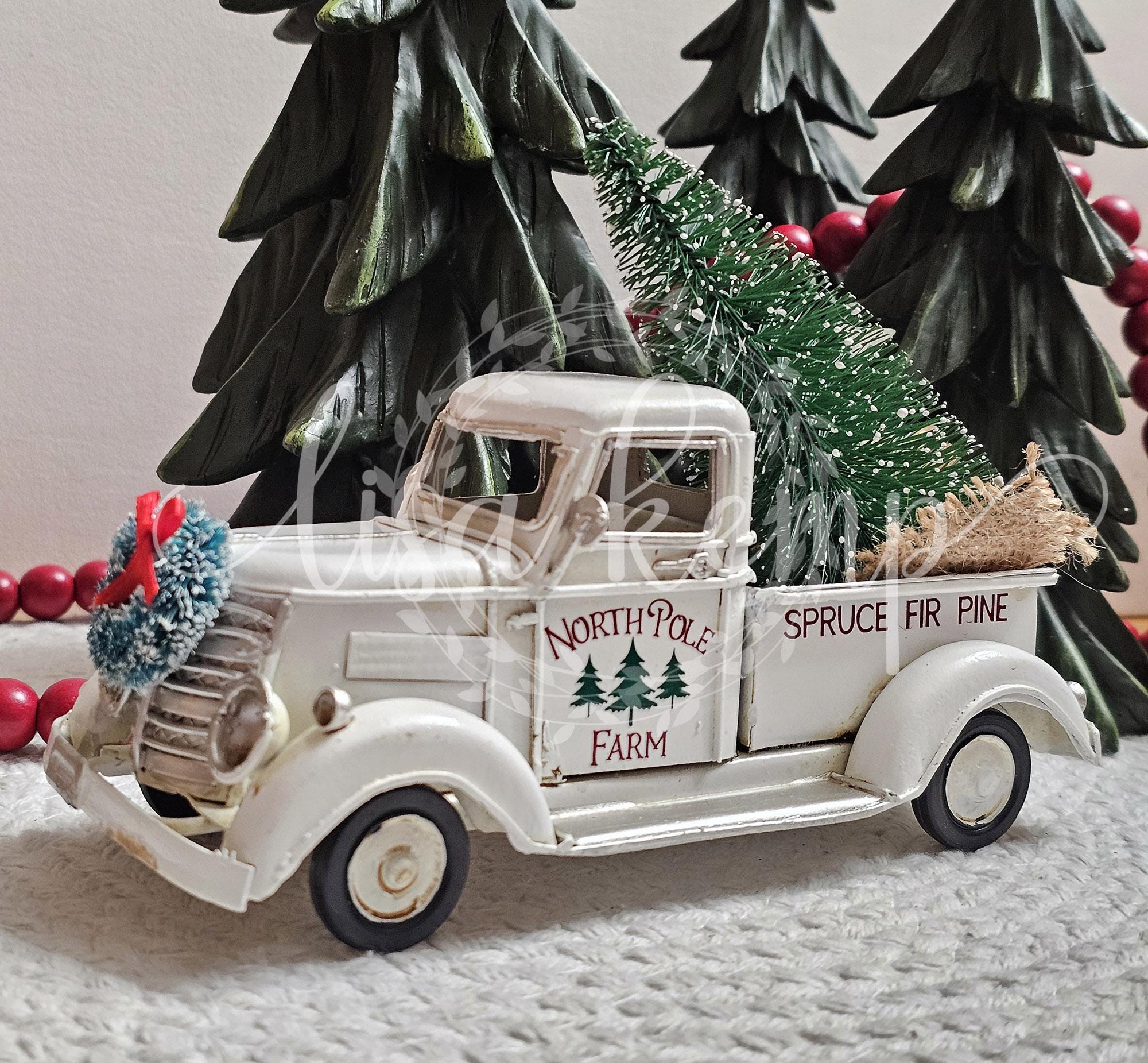 Vintage Style Small Metal North Pole Tree Farm Christmas Truck - Etsy