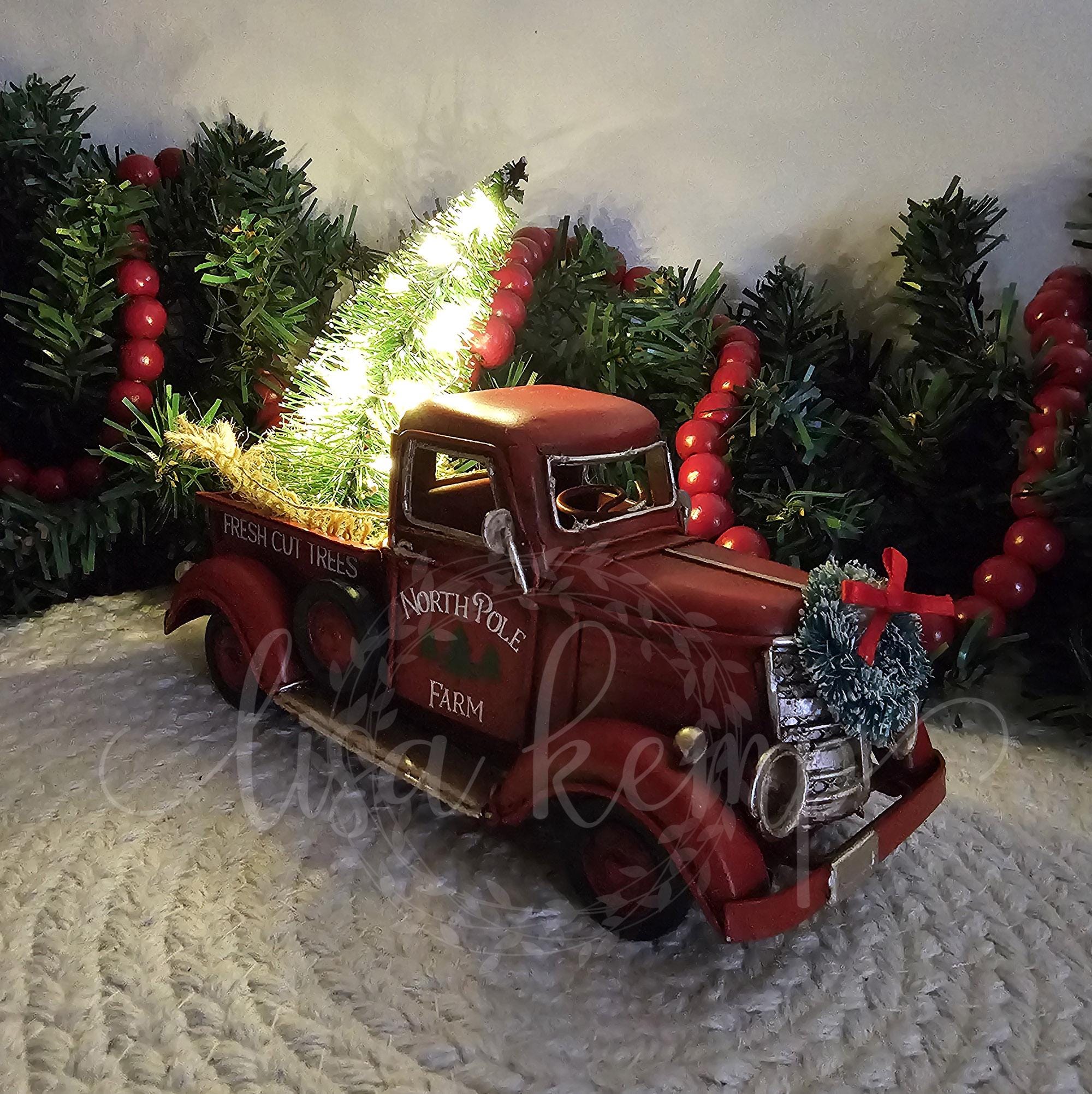 Vintage Style Small Metal North Pole Tree Farm Christmas Truck - Etsy