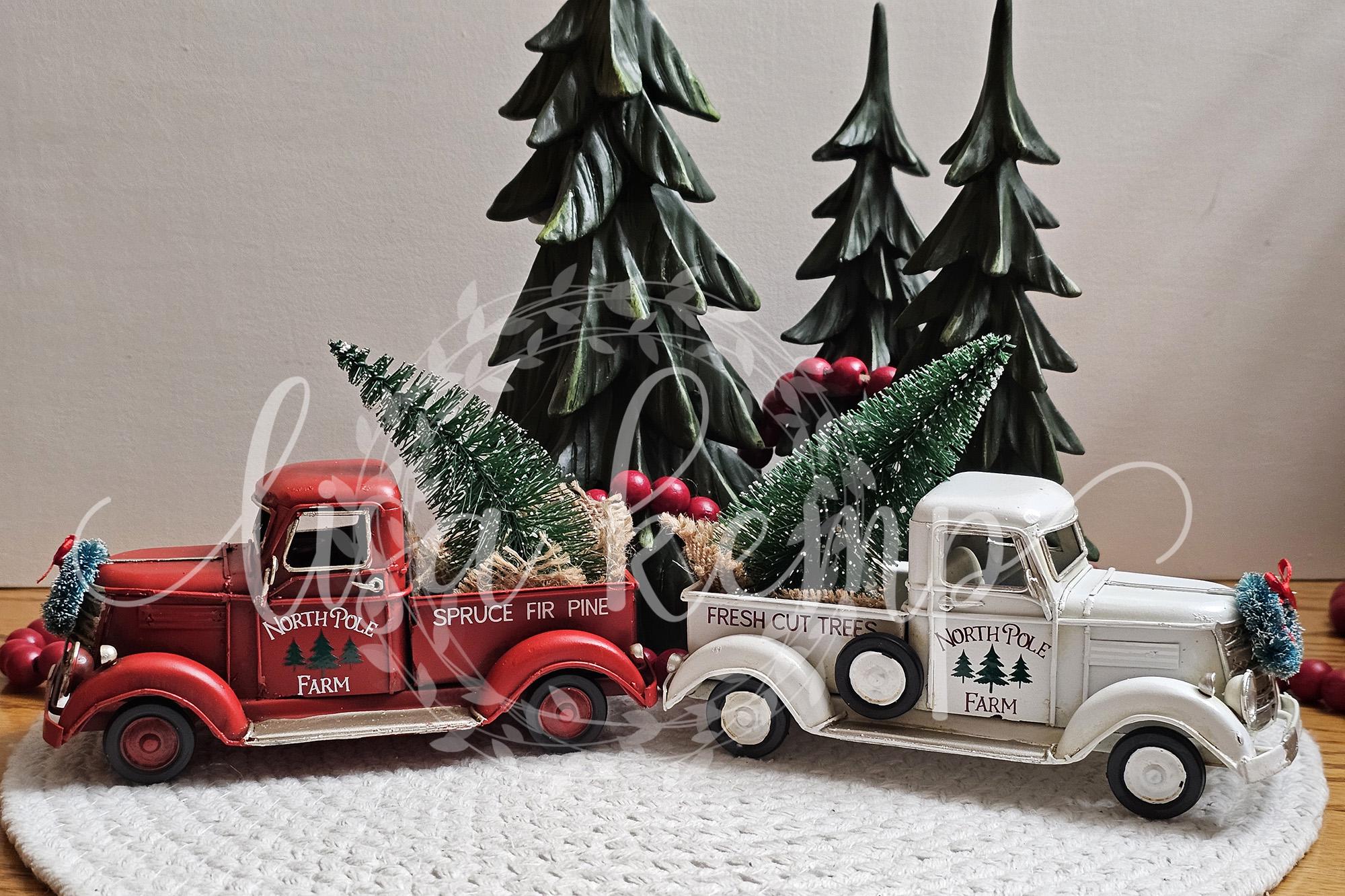 Vintage Style Small Metal North Pole Tree Farm Christmas Truck - Etsy