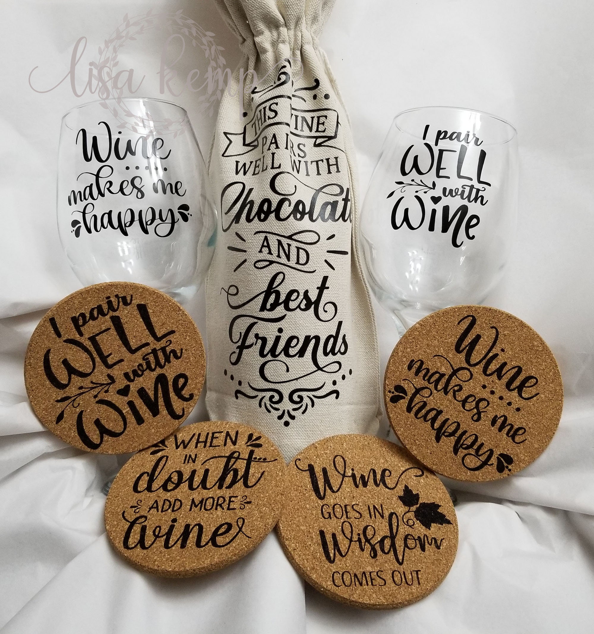 Cork Coasters With Wine Sayings - Etsy