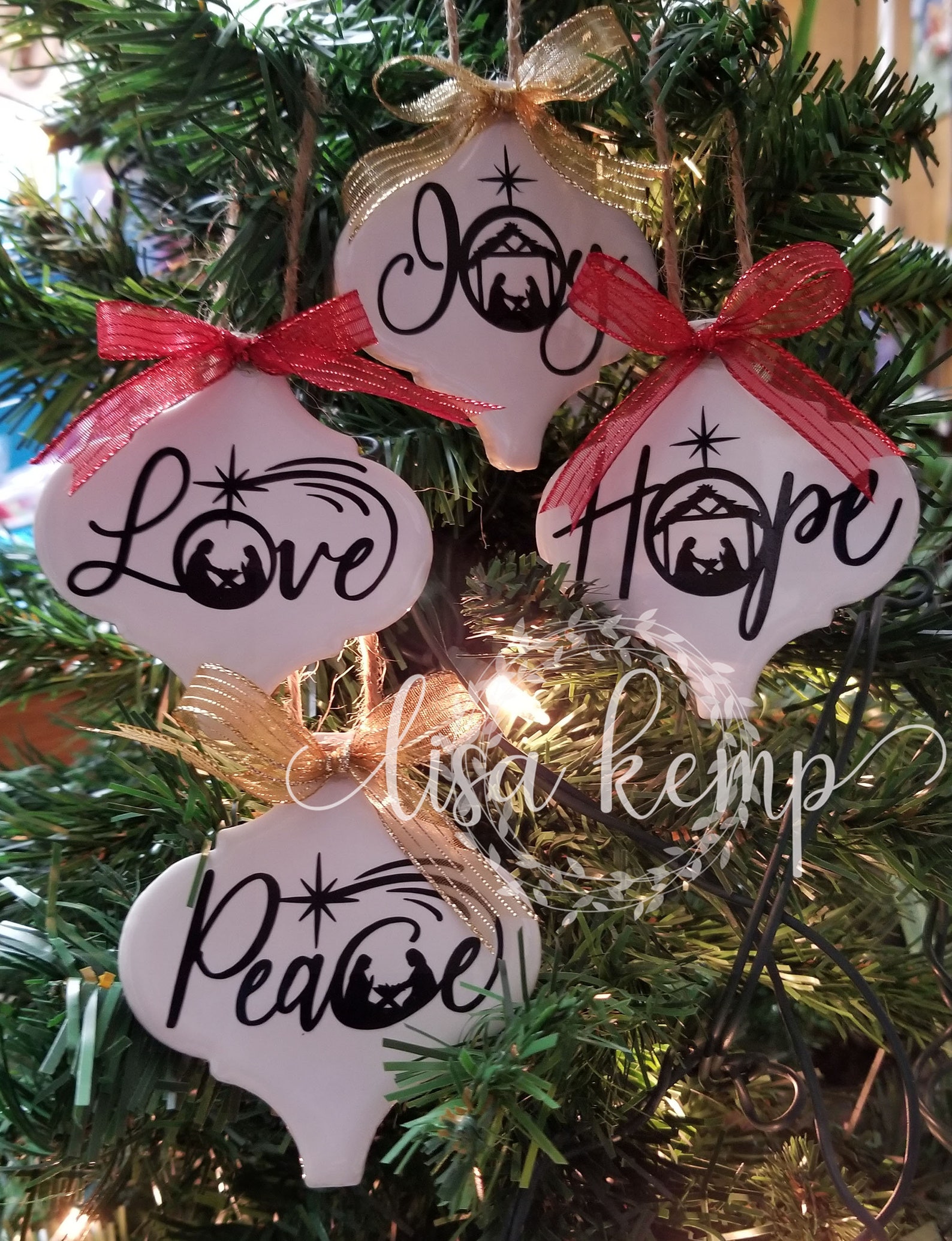 Joy Love Peace Hope Believe BLessed or Christ Mini | Etsy