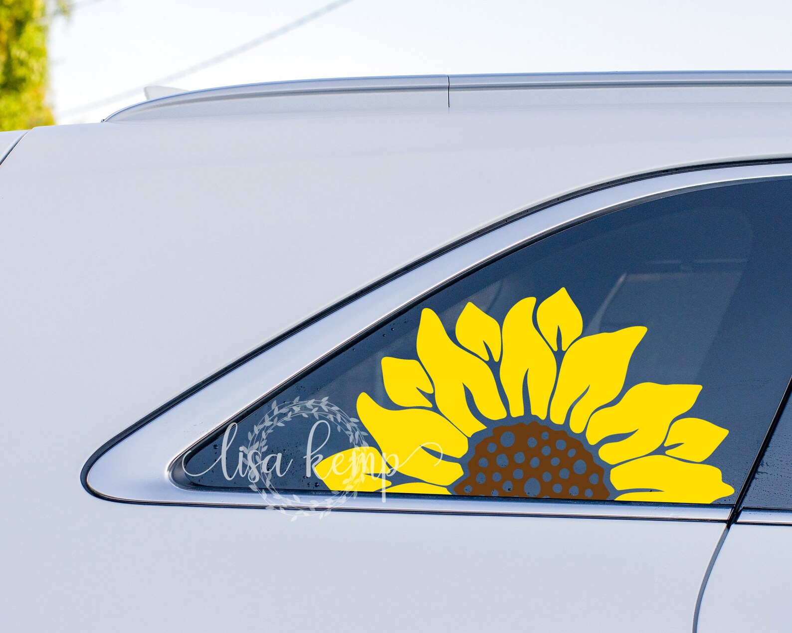 Half Sunflower Decal Car Window Decal Laptop Decal - Etsy