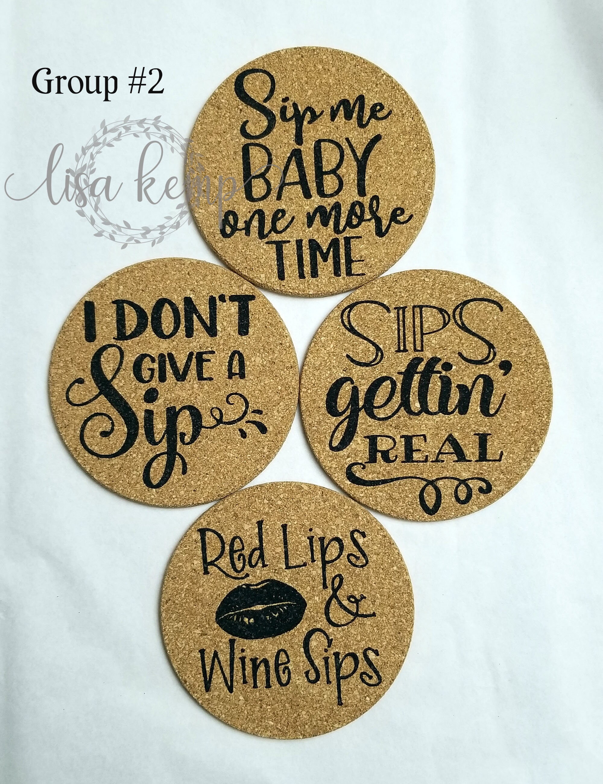 Cork Coasters With Wine Sayings - Etsy