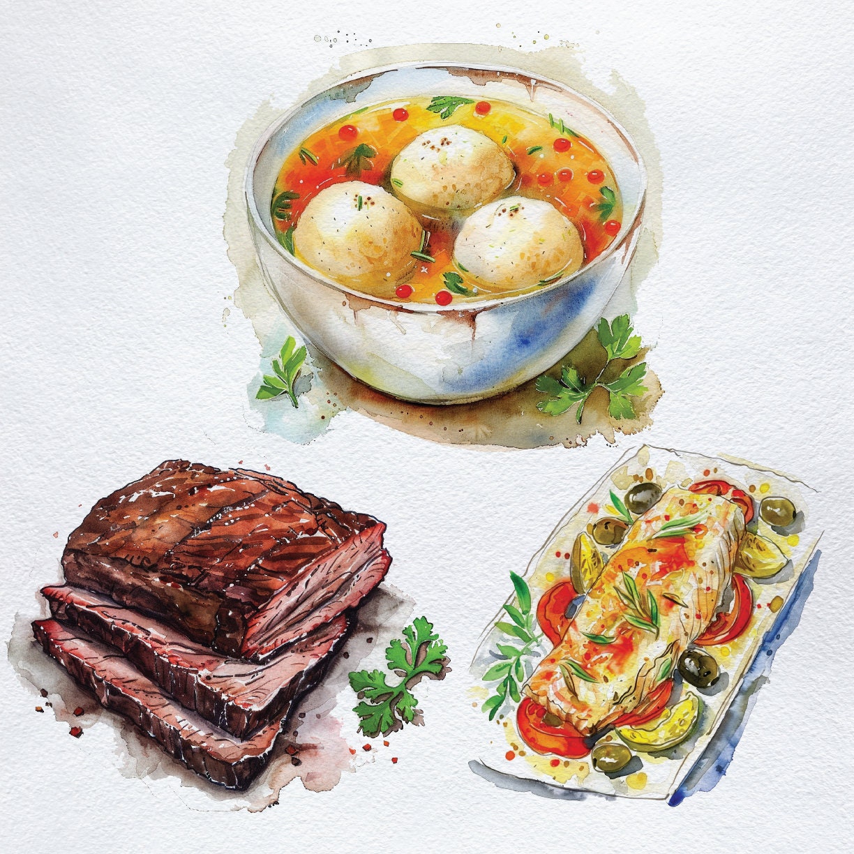 Pesach/passover Seder Dinner Illustration Set Clip Art - Etsy