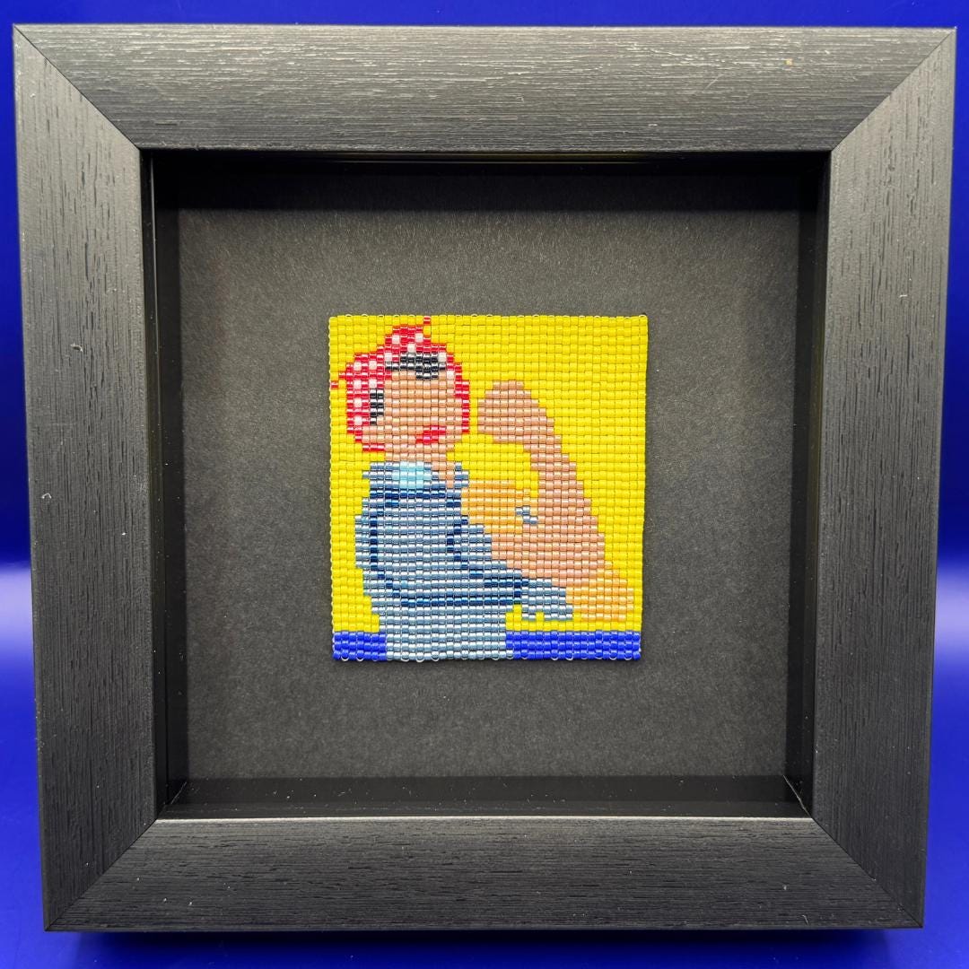 Rosie the Riveter WWII Poster "we Can Do It" - Handmade Beaded Art ...