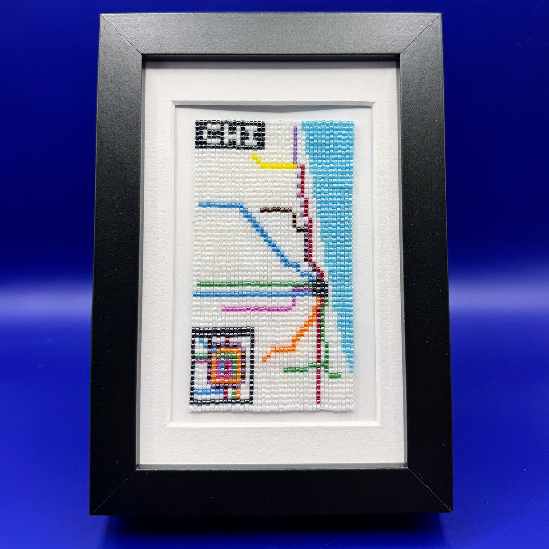 Chicago CTA L System Map Handmade Beaded Mini Art - Etsy
