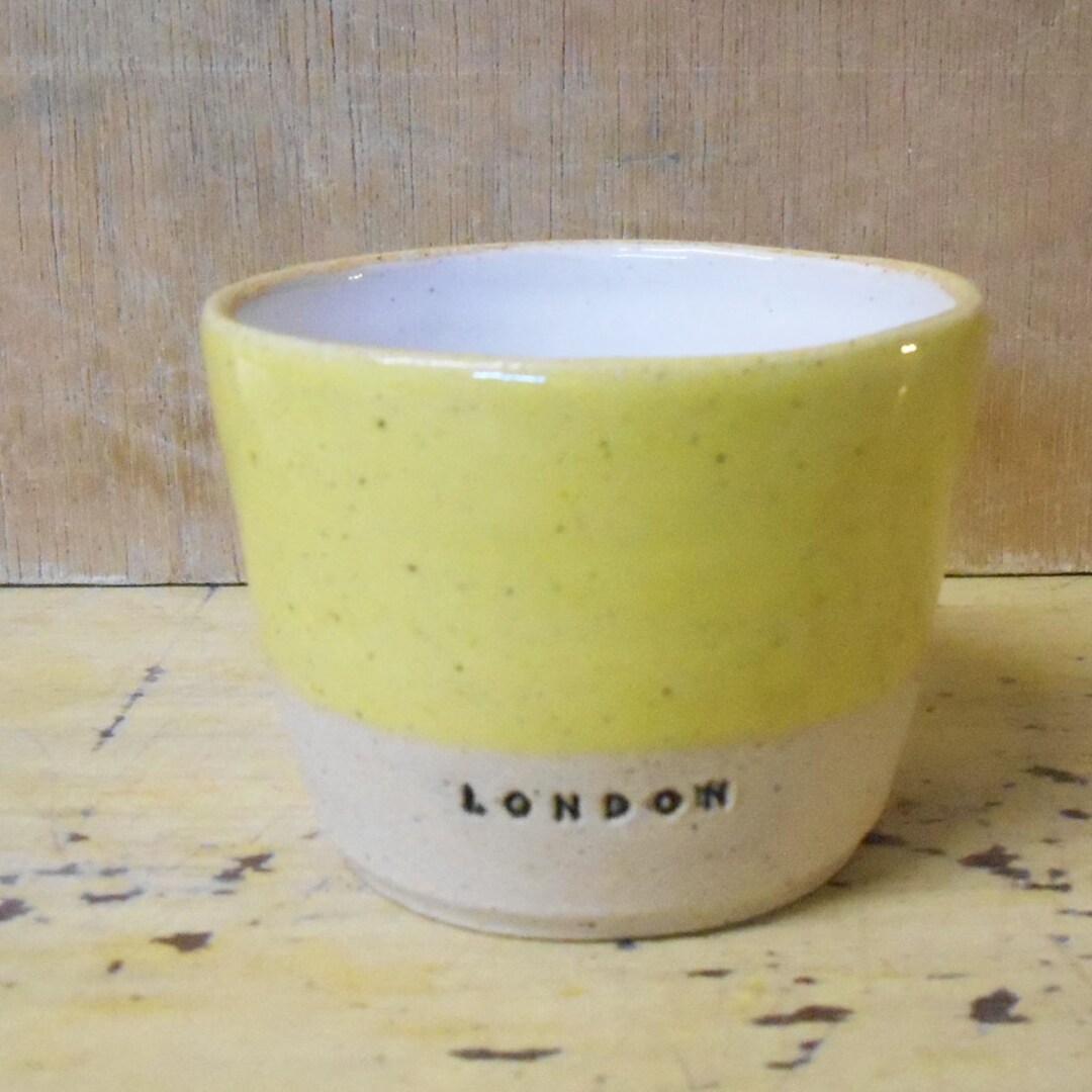 Tumbler / Beaker Sun Yellow Stoneware London Logo. - Etsy