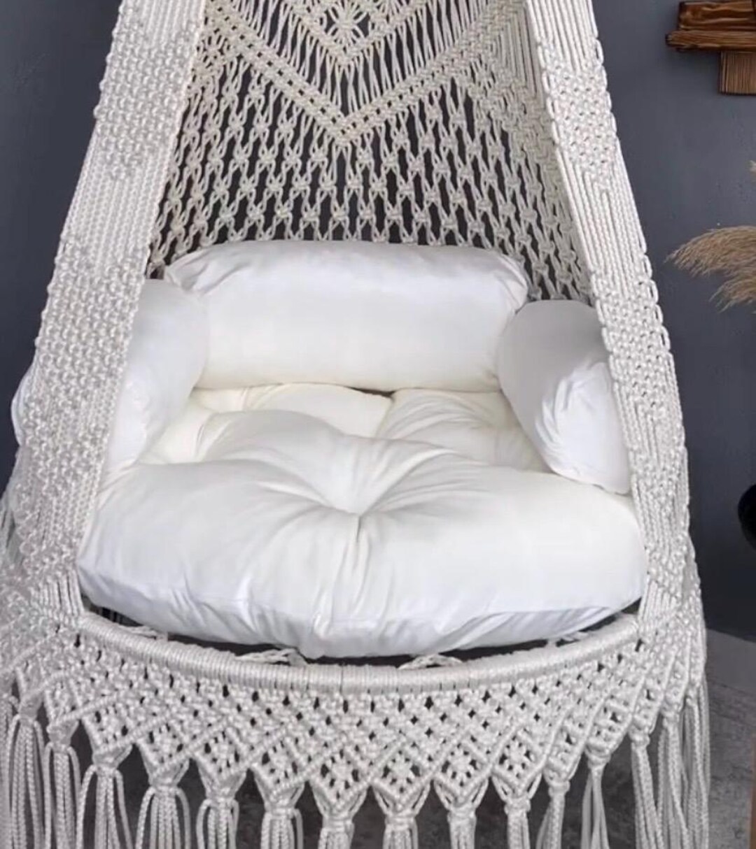 Macrame Balcony Swing, Macrame Double Garden Swing,macrame Double Swing ...