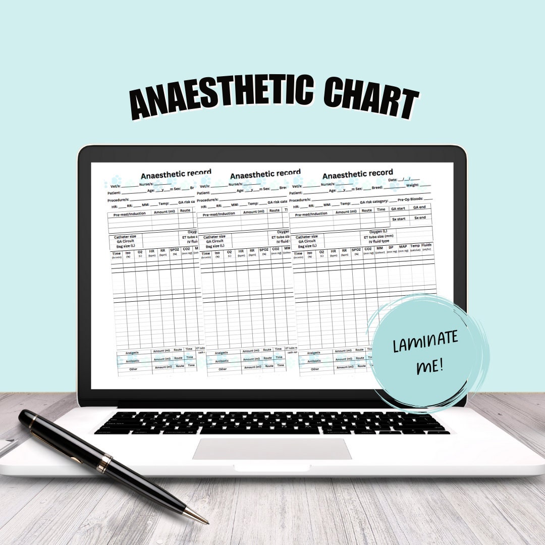 Anaesthetic Monitoring Chart - Etsy