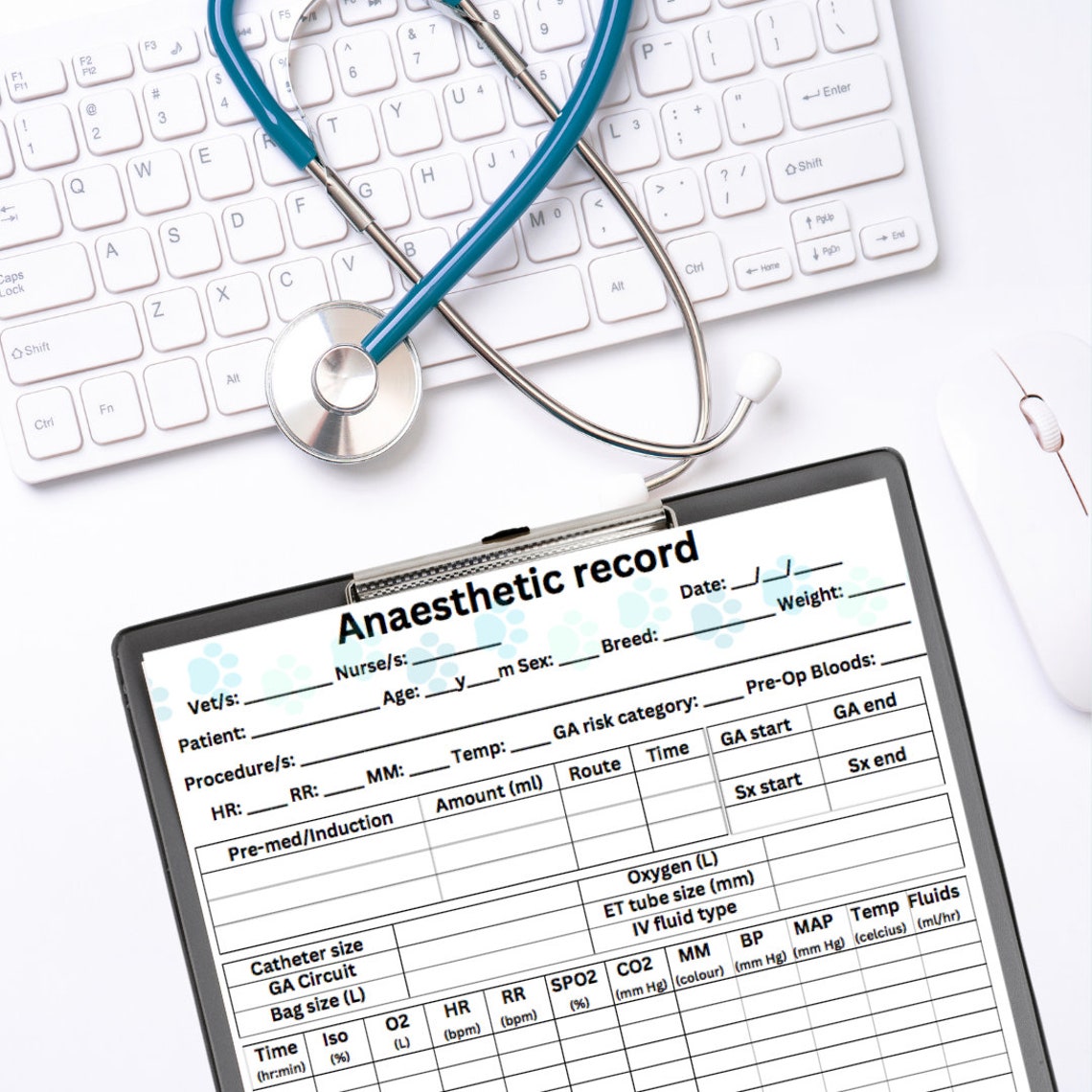 Anaesthetic Monitoring Chart - Etsy
