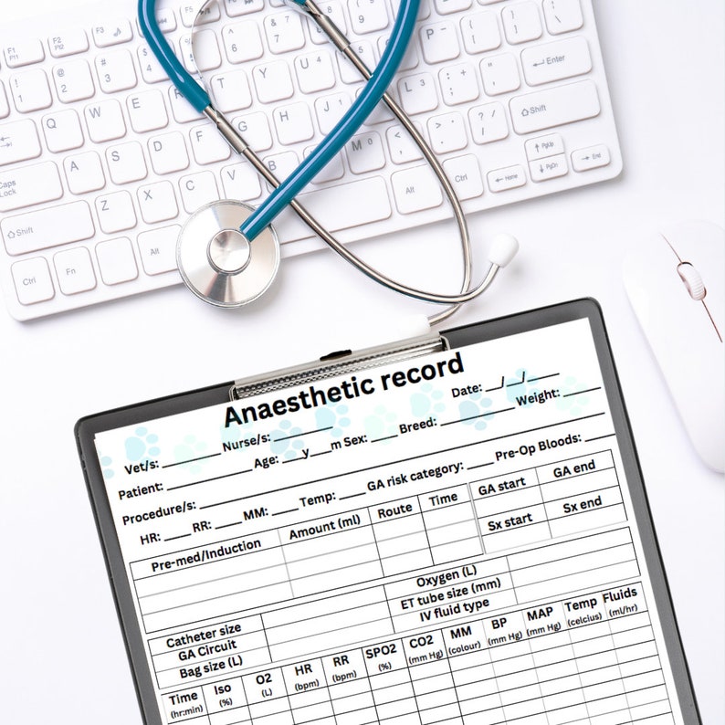 Anaesthetic Monitoring Chart - Etsy