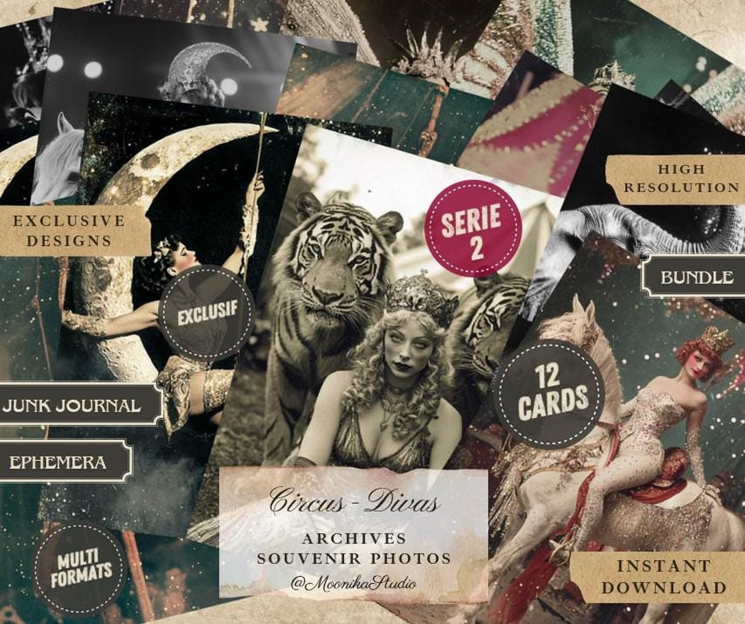 12 Circus Divas Ephemera Instant Download -vintage Circus Souvenir ...