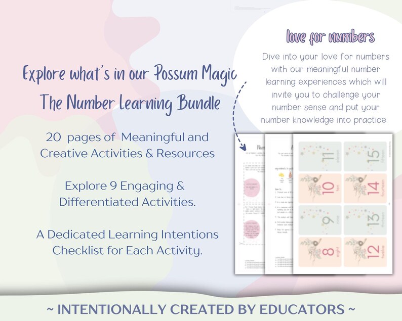 Possum Magic ~ Number Learning Bundle (resources, PDF, Preschool, Early ...