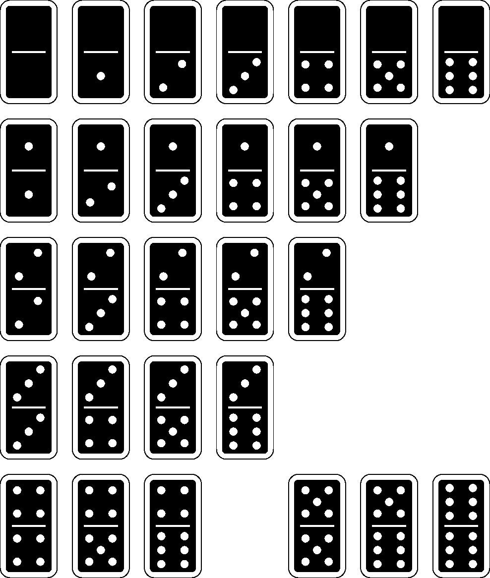 28 Domino Tile Set SVG DXF EPS Png File Template Vector Graphic Laser ...