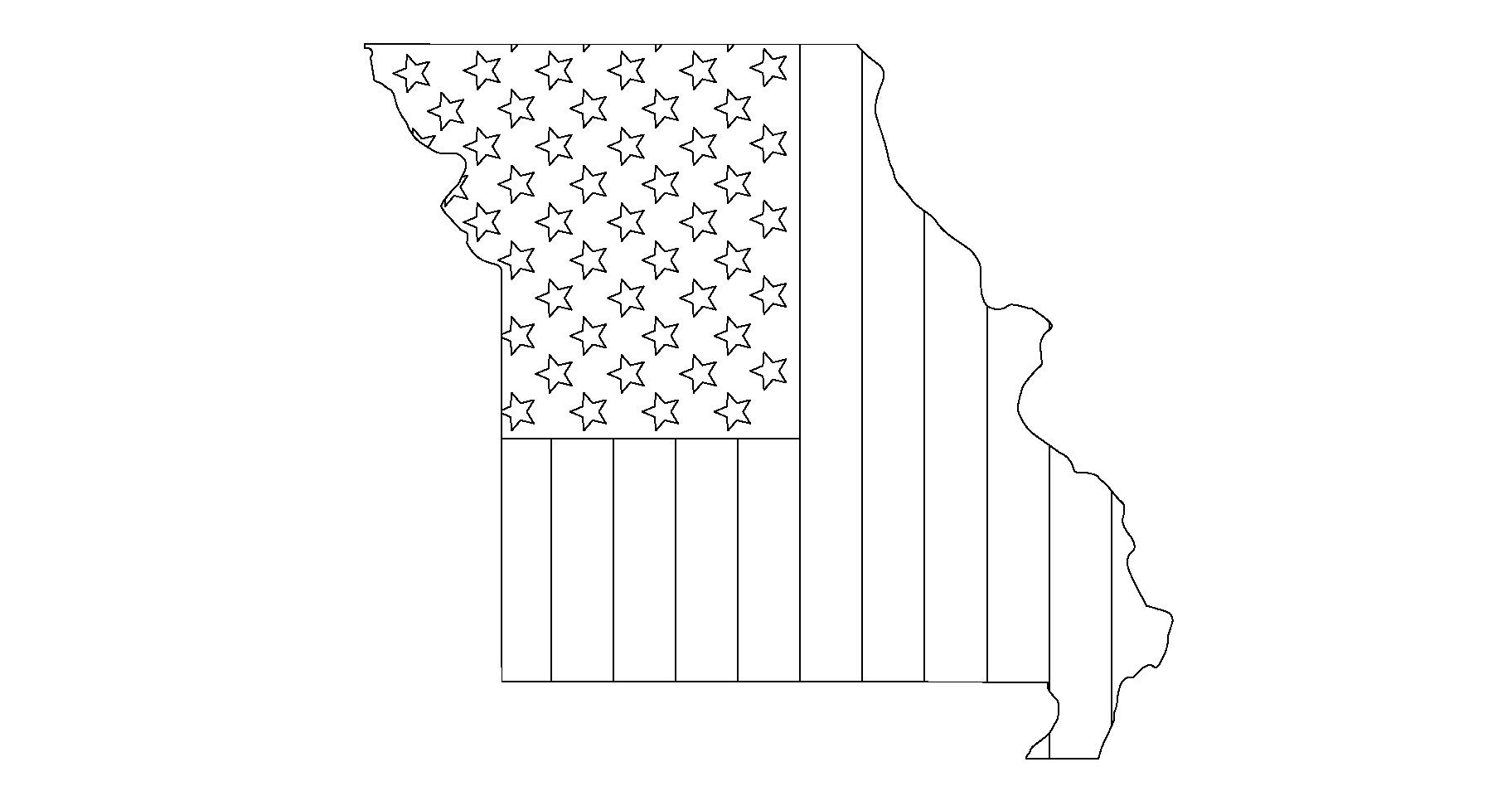 Missouri State SVG American Flag Outline DXF EPS Ai Png Cricut Cnc ...