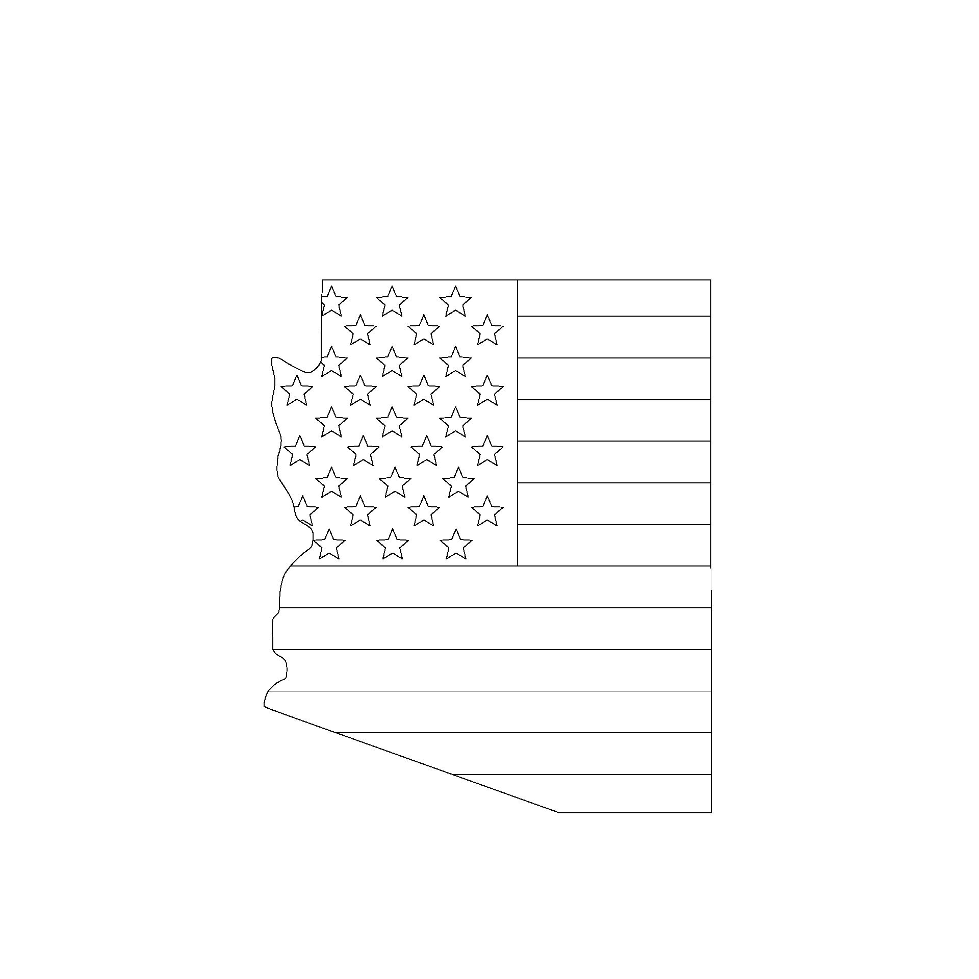 Arizona State SVG American Flag Outline DXF EPS Ai Png Cricut Laser ...