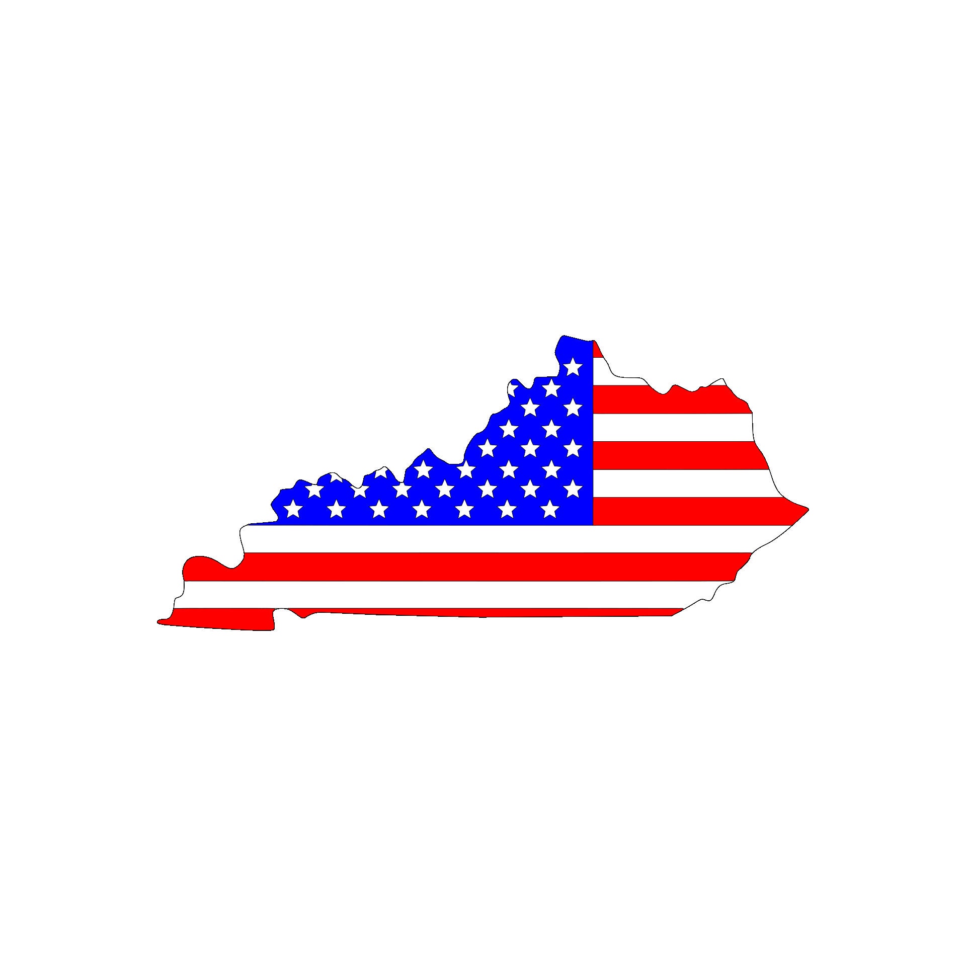 Kentucky State SVG American Flag Outline DXF EPS Ai Png Cricut Laser ...