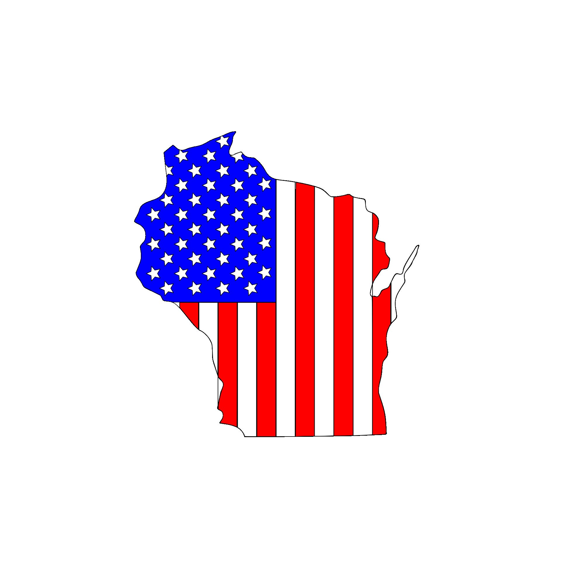 Wisconsin State SVG Instant Download American Flag Outline DXF EPS Ai ...