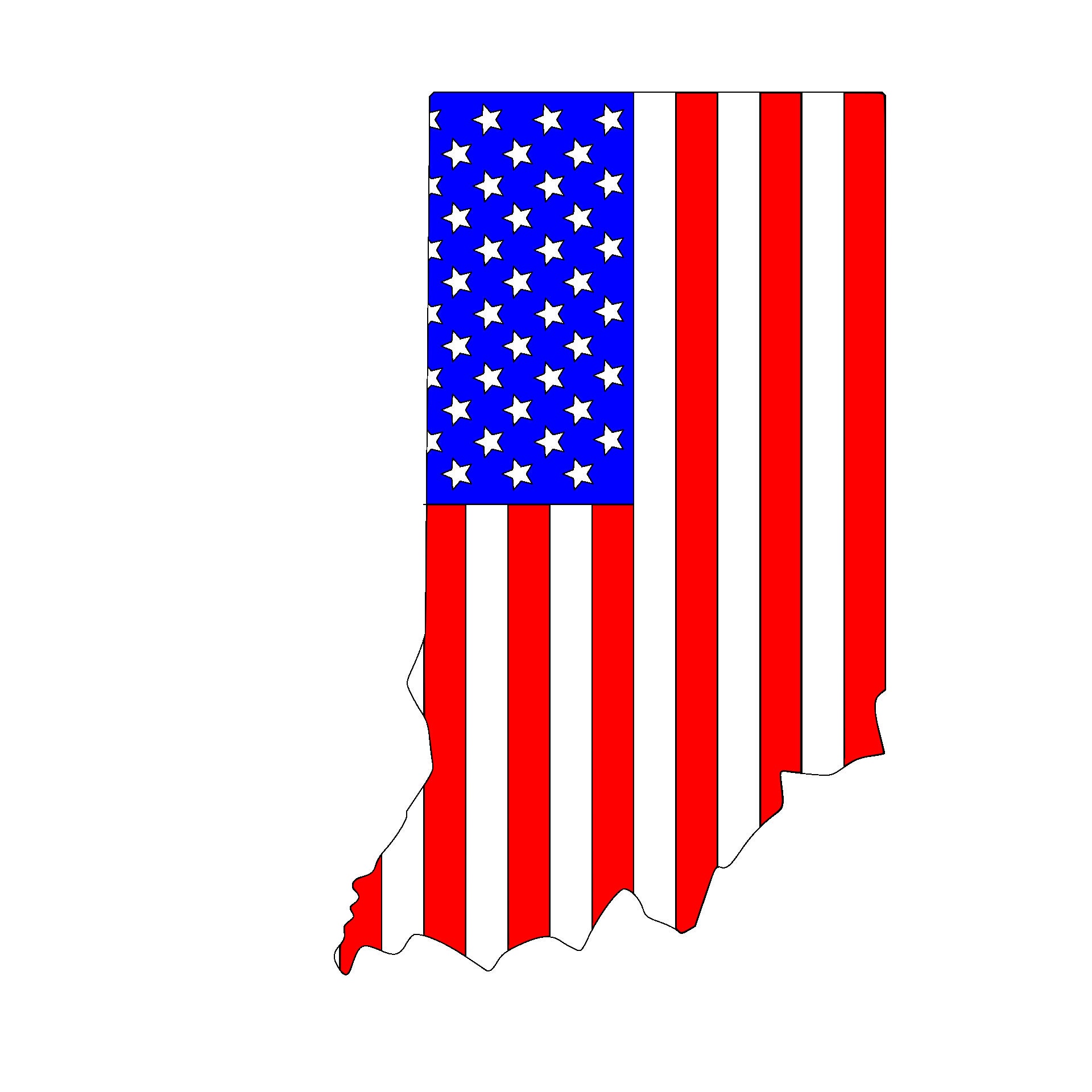 Indiana State SVG American Flag Outline DXF EPS Ai Png Cricut Cnc Laser ...